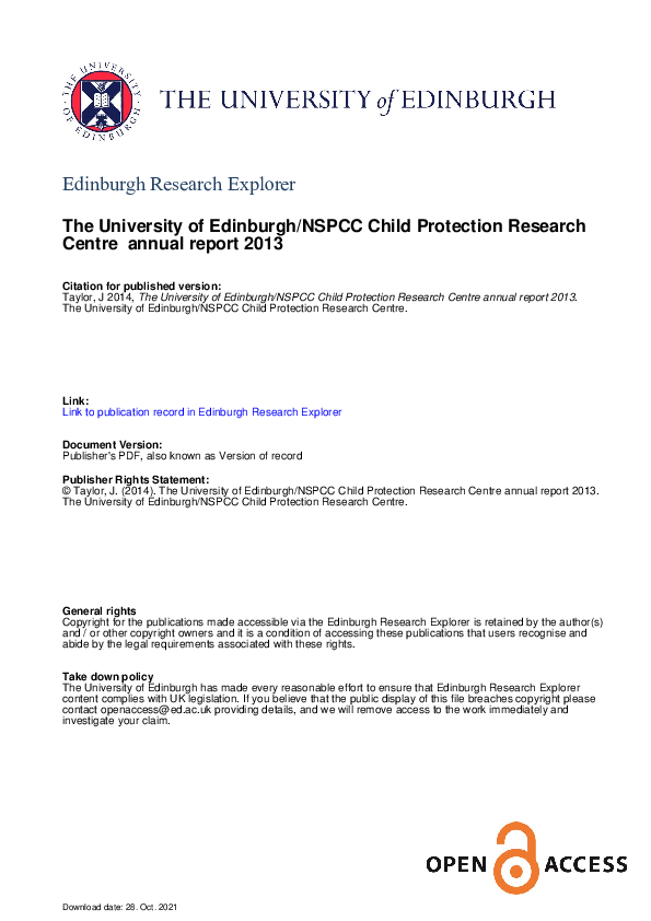 (PDF) The University of Edinburgh/NSPCC Child Protection Research ...
