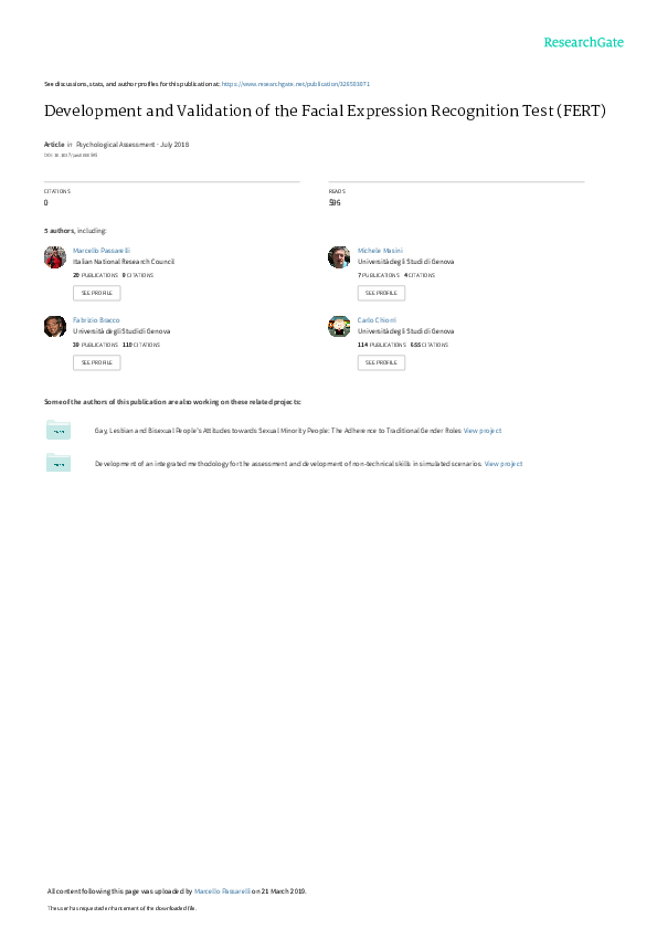 (PDF) Development and validation of the Facial Expression Recognition ...