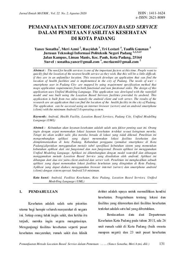 (PDF) Pemanfaatan Metode Location Based Service Dalam Pemetaan ...