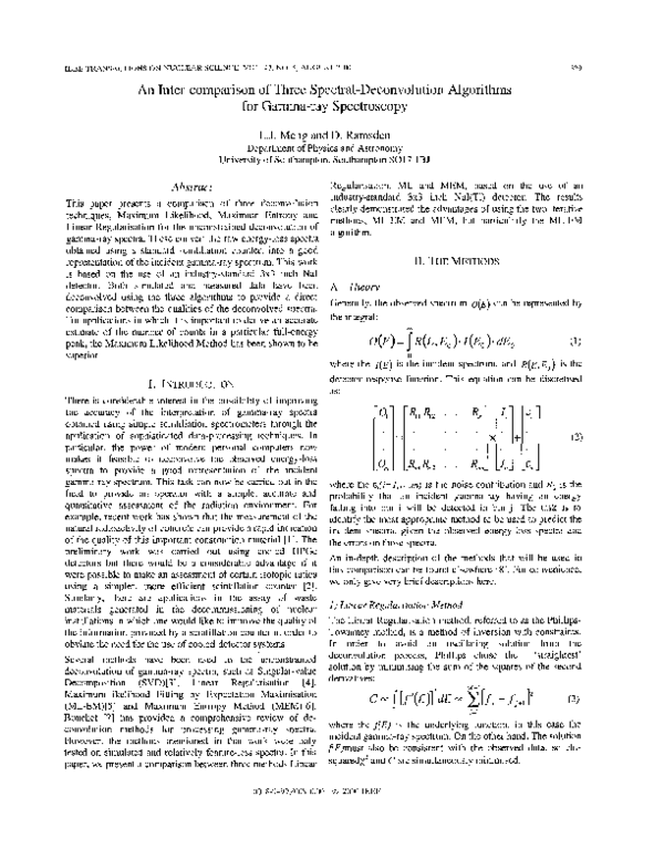 Pdf An Inter Comparison Of Three Spectral Deconvolution Algorithms