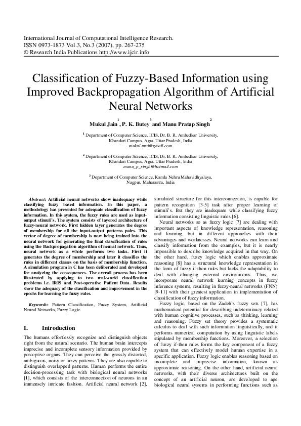 (PDF) 45. Classification of Fuzzy-Based Information using Improved Back ...