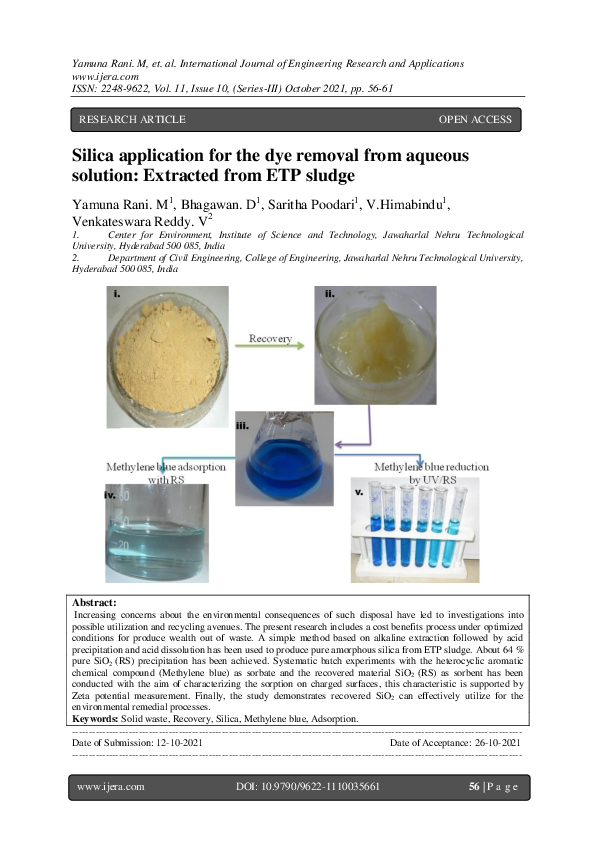 (PDF) Silica application for the dye removal from aqueous solution ...