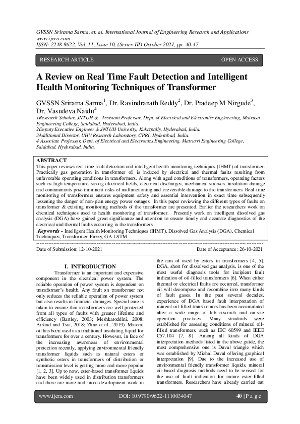 (PDF) A Review on Real Time Fault Detection and Intelligent Health ...