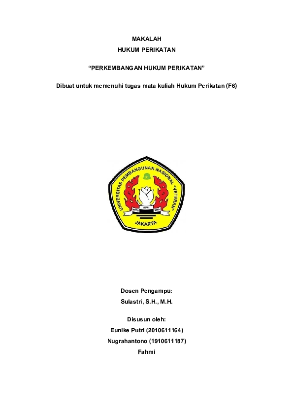 (DOC) Makalah Hukum Perikatan Kelompok 1