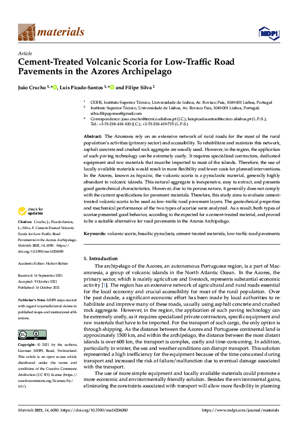 (PDF) Cement-Treated Volcanic Scoria for Low-Traffic Road Pavements in ...