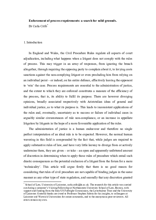 (PDF) Enforcement of Process Requirements: A Search for Solid Grounds