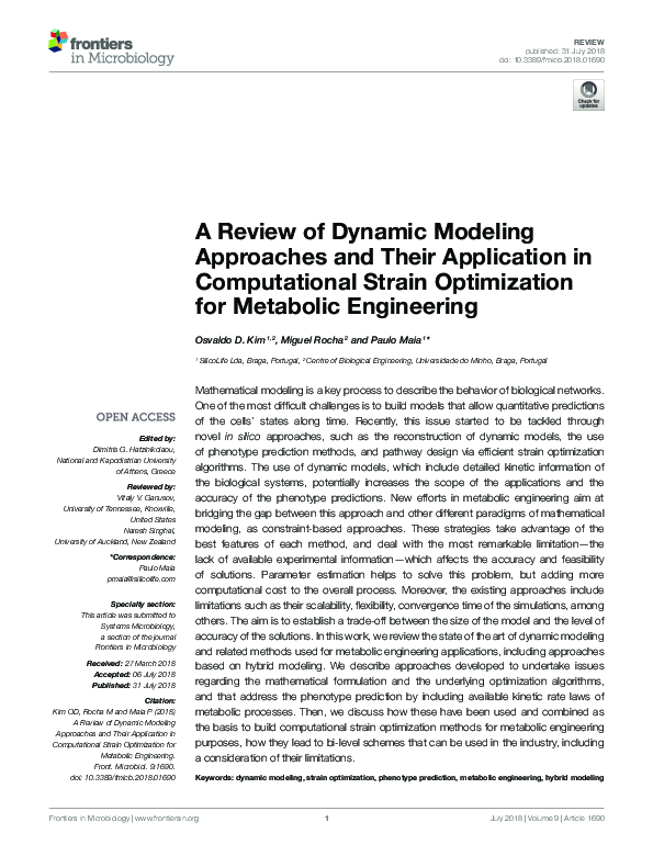 (PDF) A Review of Dynamic Modeling Approaches and Their Application in Computational Strain ...