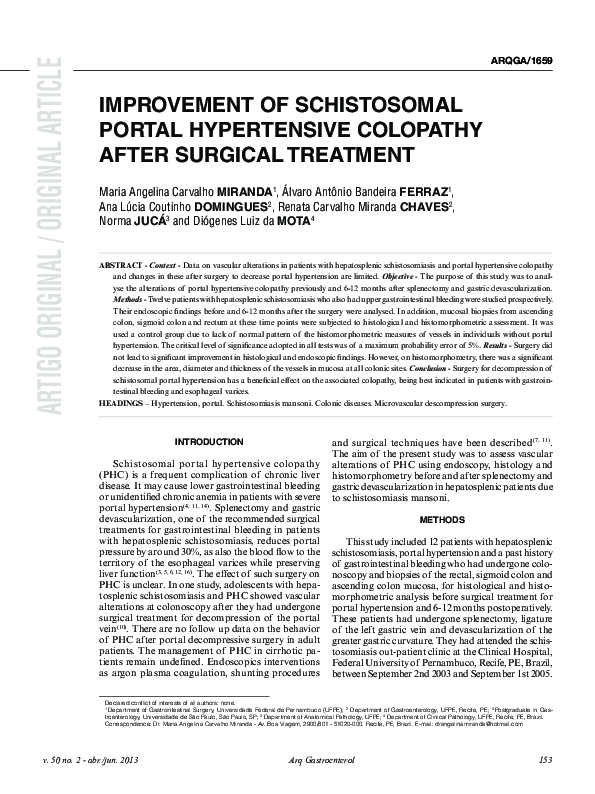 (PDF) Surgical Impact on Portal Hypertensive Colopathy