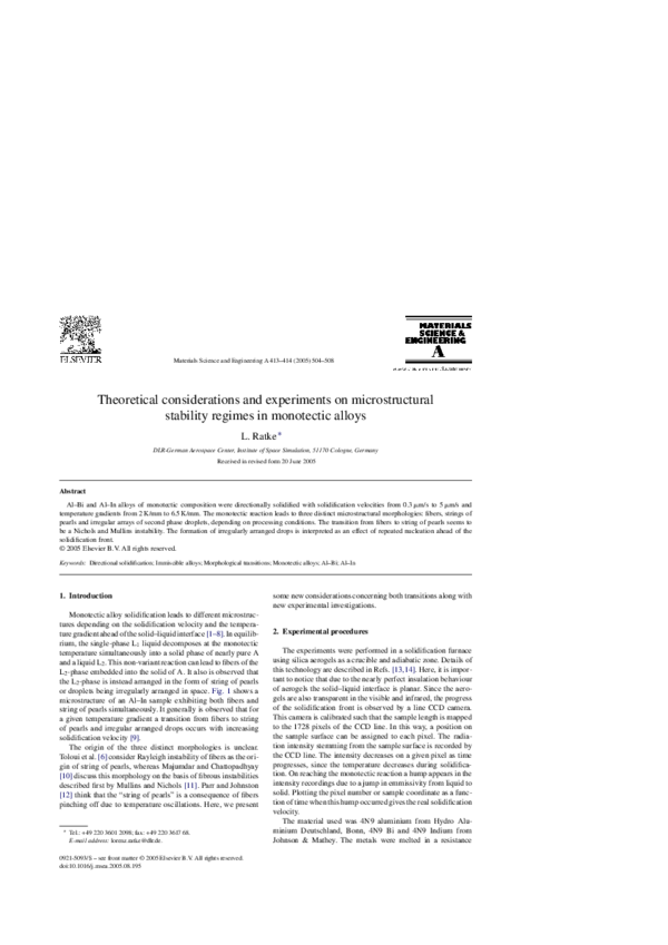 (PDF) Theoretical considerations and experiments on microstructural ...