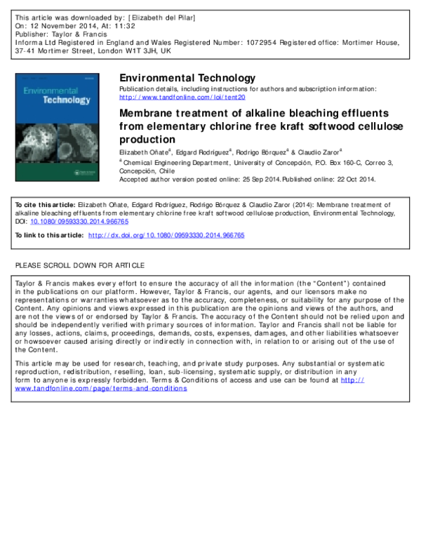 (PDF) Membrane treatment of alkaline bleaching effluents from ...