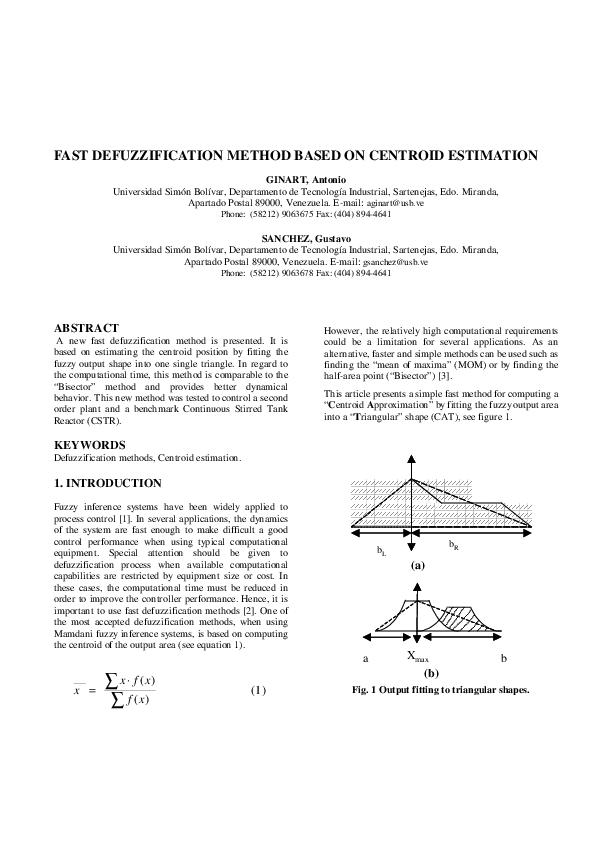 (PDF) Fast defuzzification method based on centroid estimation | gustavo sanchez - Academia.edu