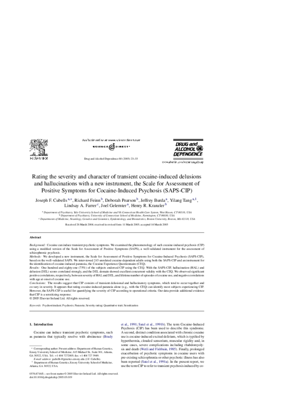 (PDF) Rating the severity and character of transient cocaine-induced ...
