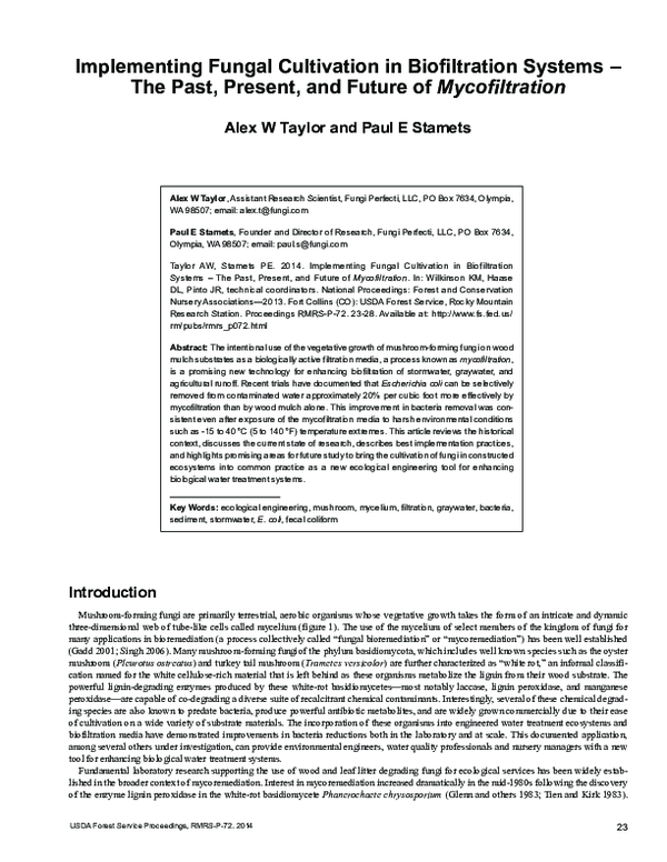 (PDF) Implementing Fungal Cultivation in Biofiltration Systems–The Past ...