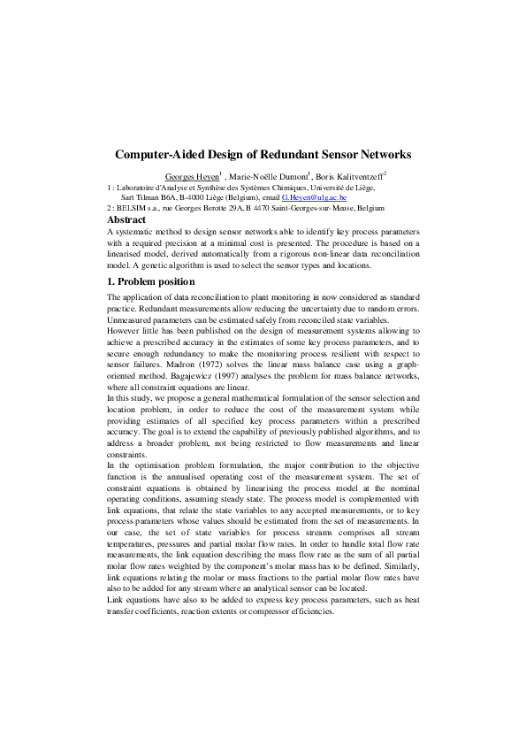 (PDF) Computer-Aided Design of Redundant Sensor Networks