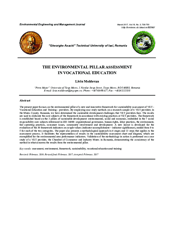 (PDF) The Environmental Pillar Assessment in Vocational Education