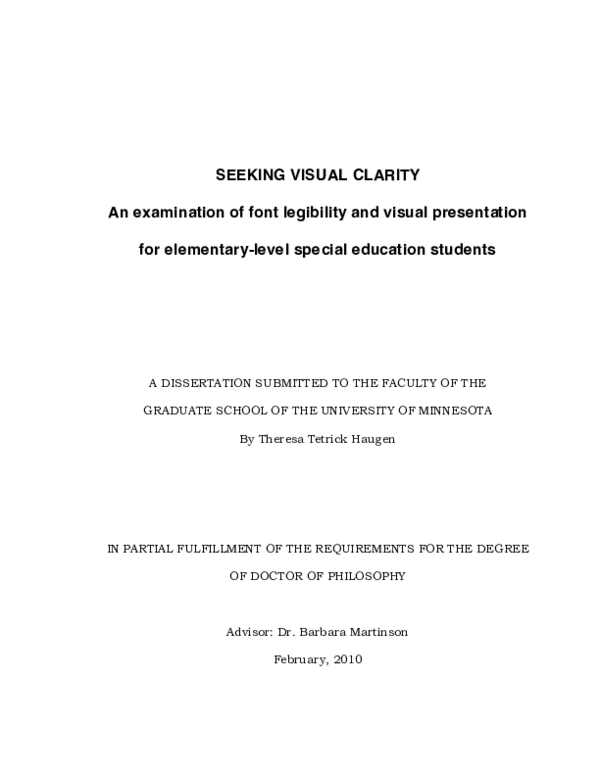 (PDF) Seeking visual clarity An examination of font legibility and ...