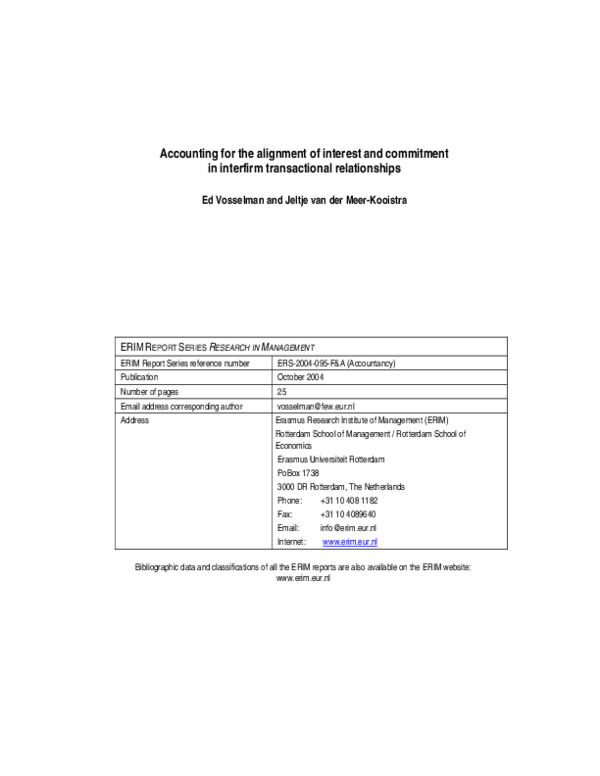 (PDF) Accounting for the alignment of interest and commitment in ...
