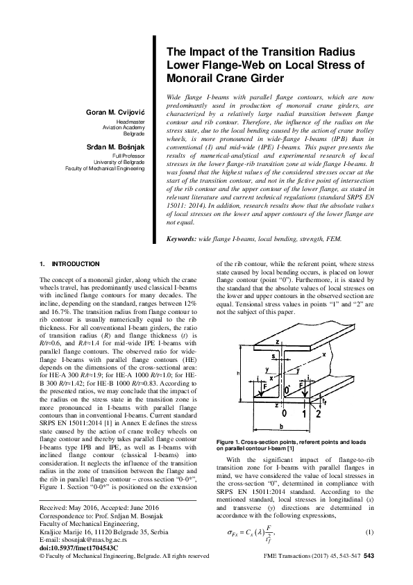 (PDF) The impact of the transition radius lower flange-web on local ...