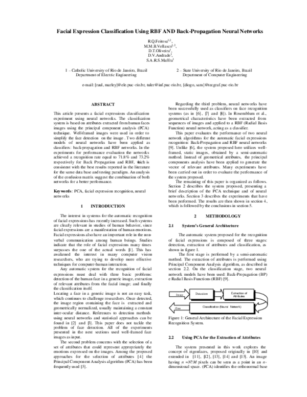 (PDF) Facial Expression Classification Using RBF AND Back-Propagation Neural Networks