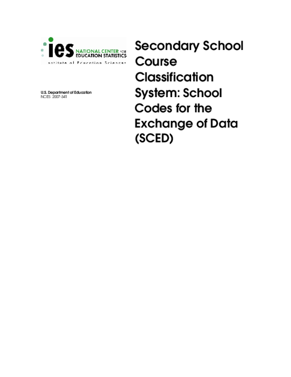(PDF) Secondary School Course Classification System: School Codes for ...