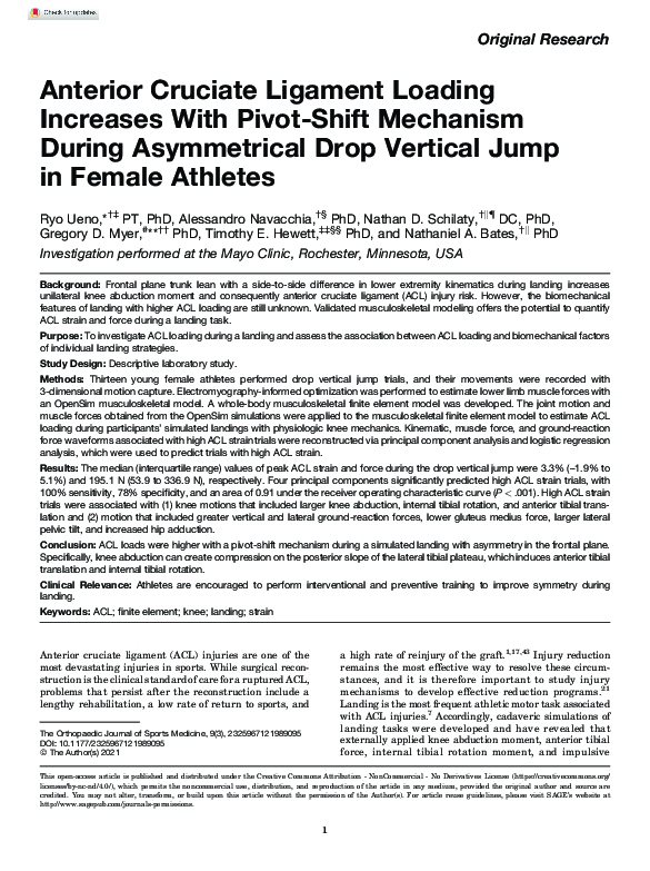 (PDF) Anterior Cruciate Ligament Loading Increases With Pivot-Shift ...