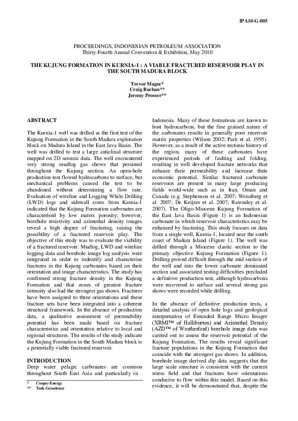 (PDF) The Kujung Formation in KURNIA-1 : A Viable Fractured Reservoir ...