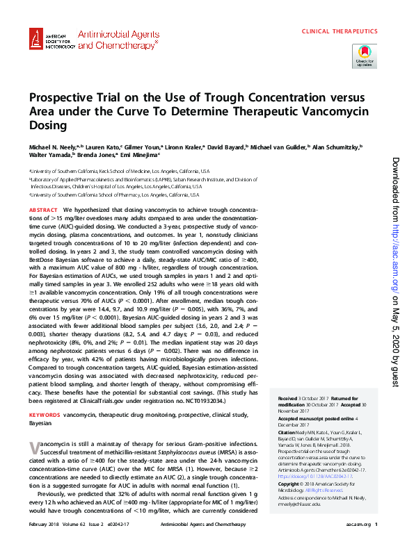 Pdf Prospective Trial On The Use Of Trough Concentration Versus Area Under The Curve To