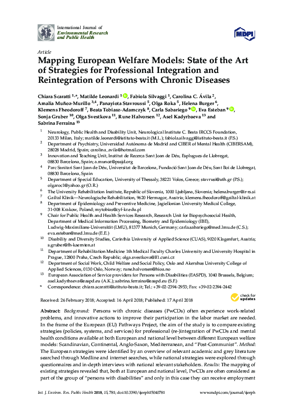(PDF) Mapping European Welfare Models: State of the Art of Strategies ...