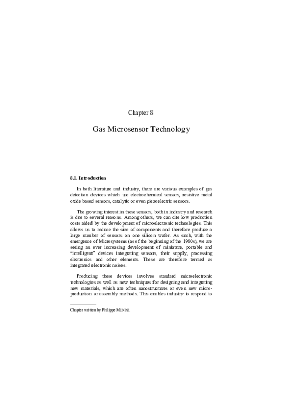 (PDF) Gas Microsensor Technology