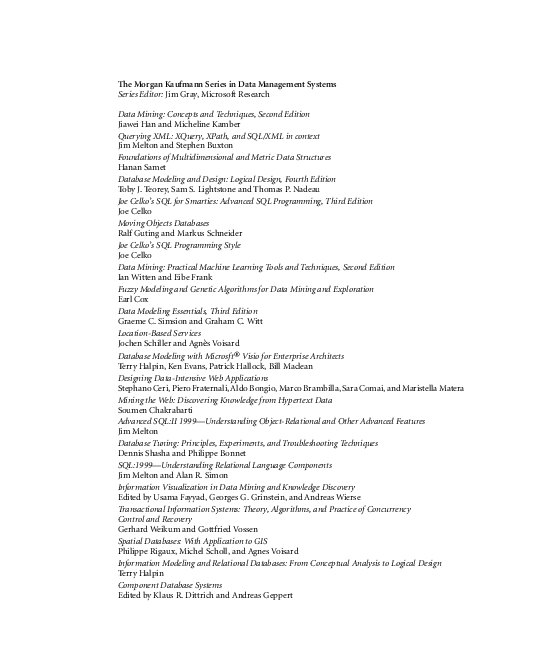 (PDF) The Morgan Kaufmann Series in Data Management Systems