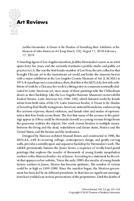 (PDF) Judithe Hernandez, A Dream Is the Shadow of Something Real