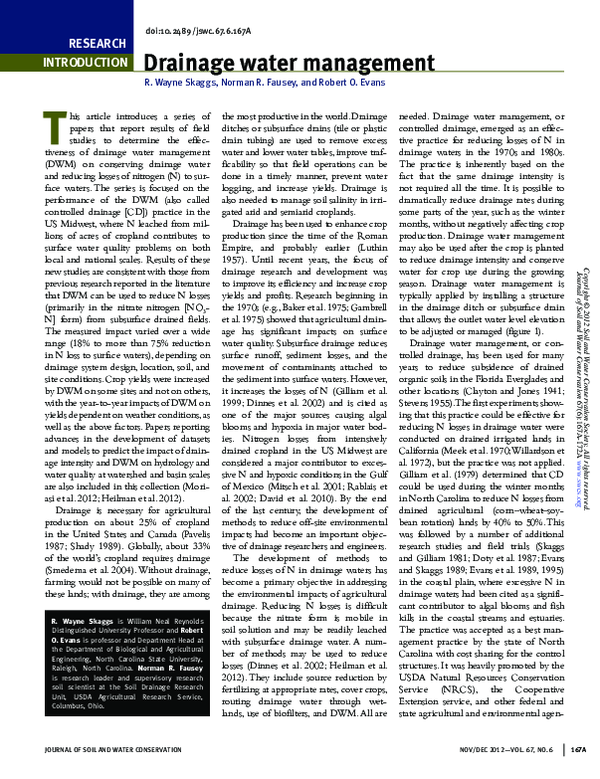 (PDF) Drainage water management