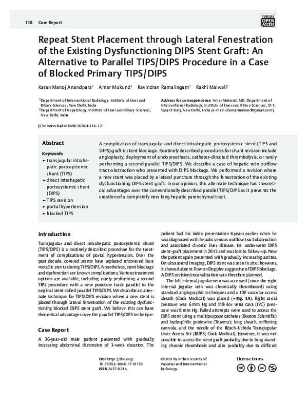 (PDF) Repeat Stent Placement through Lateral Fenestration of the ...