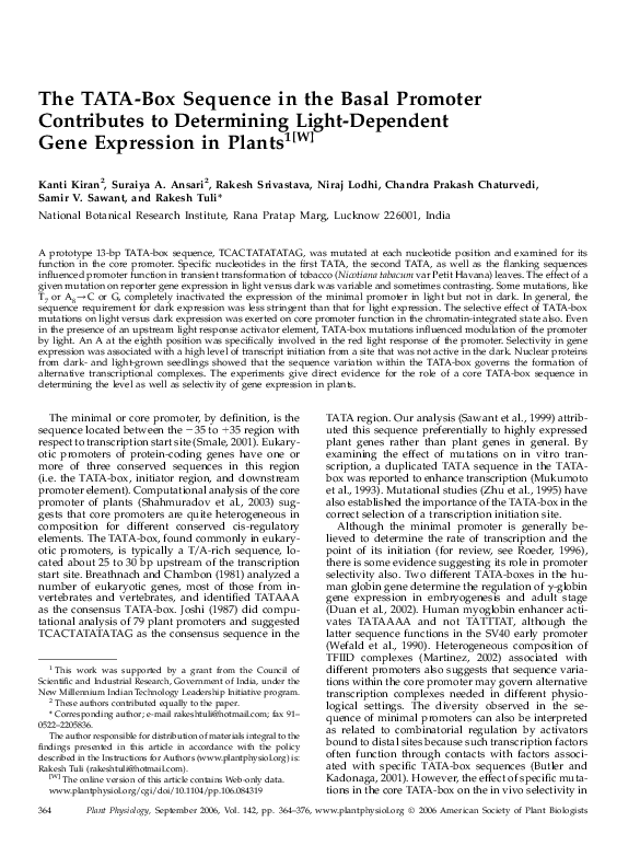(PDF) The TATA-box sequence in the basal promoter contributes to ...