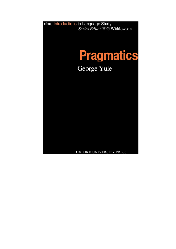 (PDF) Yule George Pragmatics