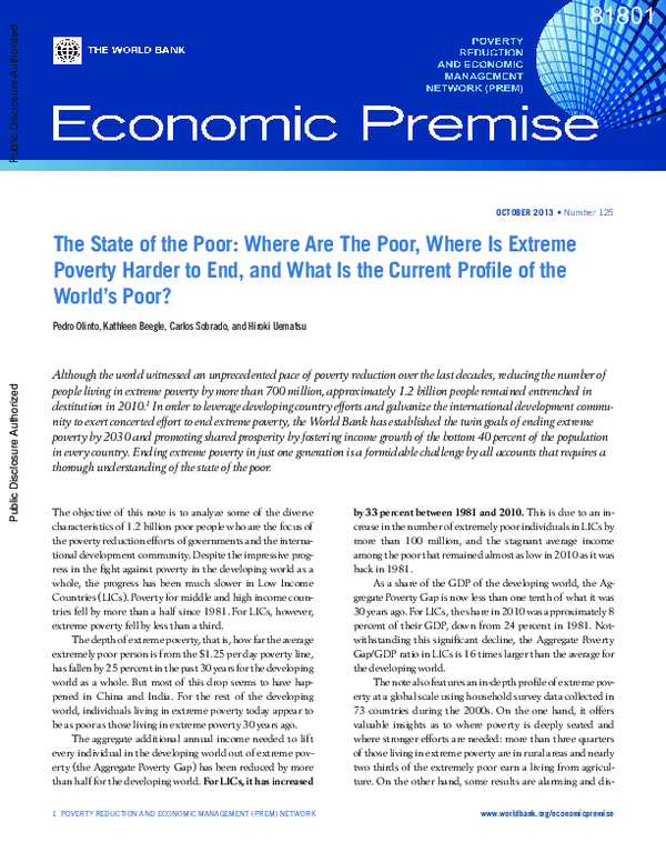 (PDF) The state of the poor : where are the poor, where is extreme ...