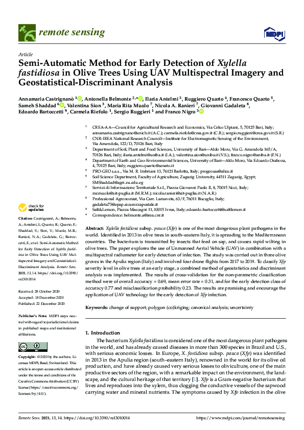(PDF) Semi-Automatic Method for Early Detection of Xylella fastidiosa ...