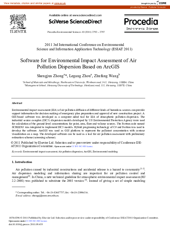 (PDF) Software for Environmental Impact Assessment of Air Pollution ...