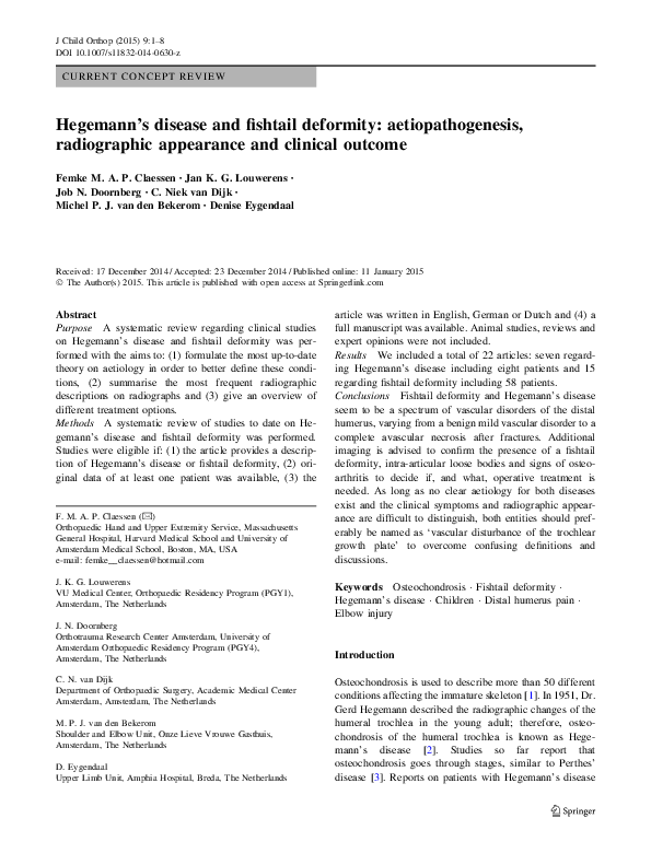 (PDF) Hegemann's disease and fishtail deformity: aetiopathogenesis ...