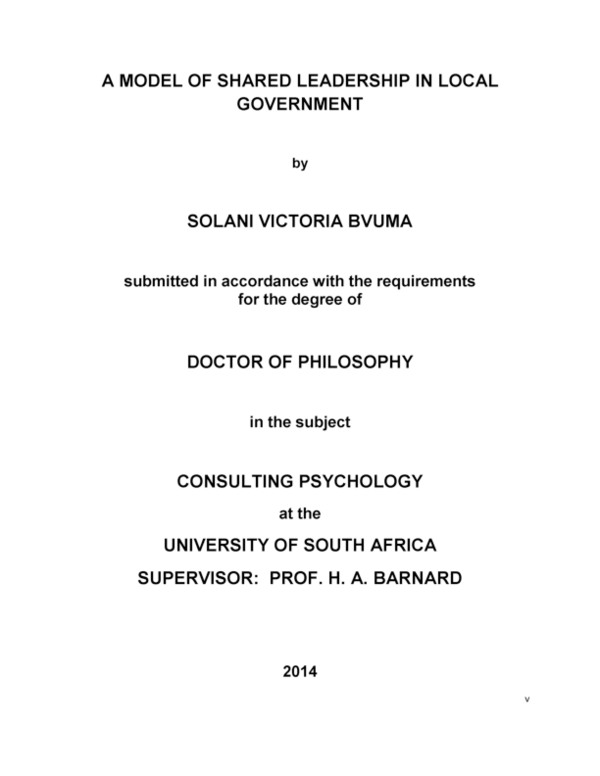 (PDF) A model of shared leadership in local government
