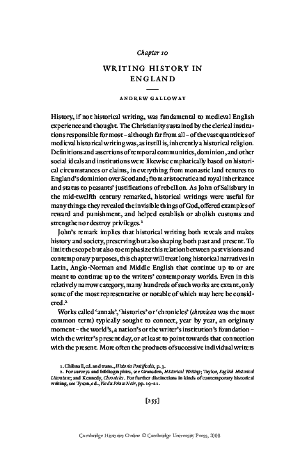 (PDF) Writing history in England