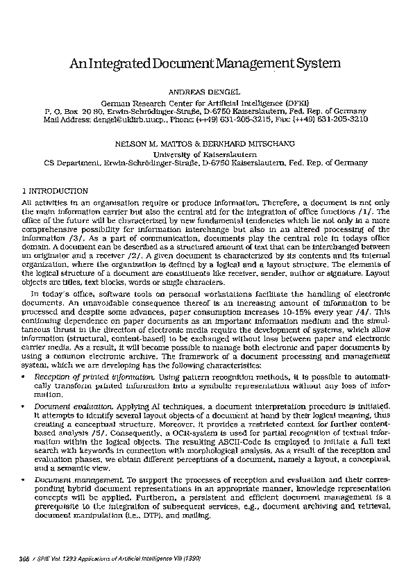 (PDF) Integrated document management system