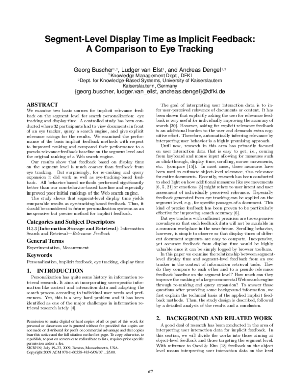 (PDF) Segment-level display time as implicit feedback