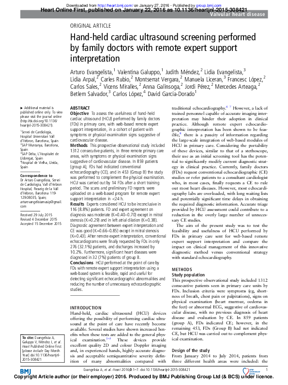 (PDF) Hand-held cardiac ultrasound screening performed by family ...