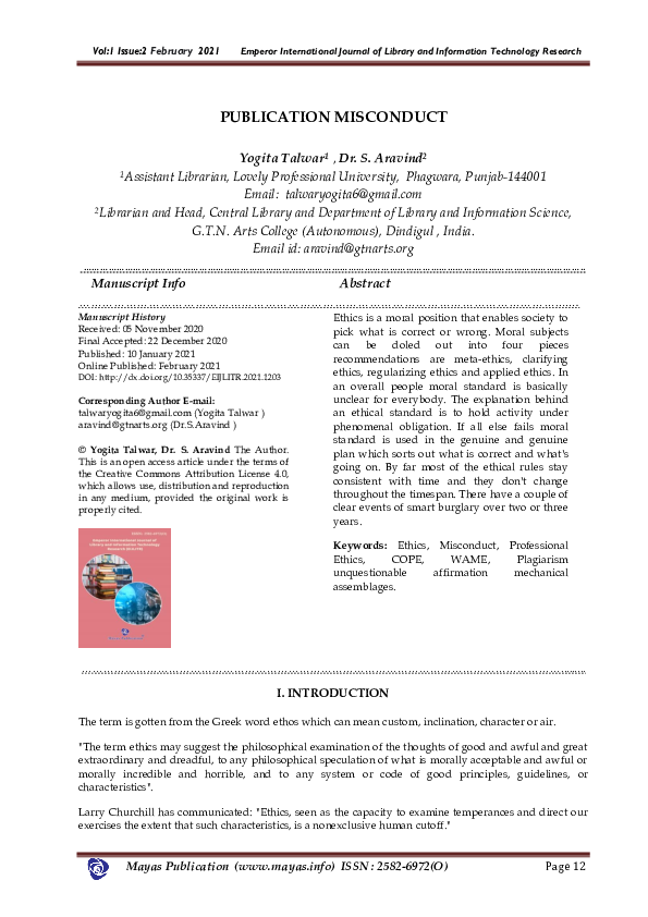 (PDF) Publication Misconduct