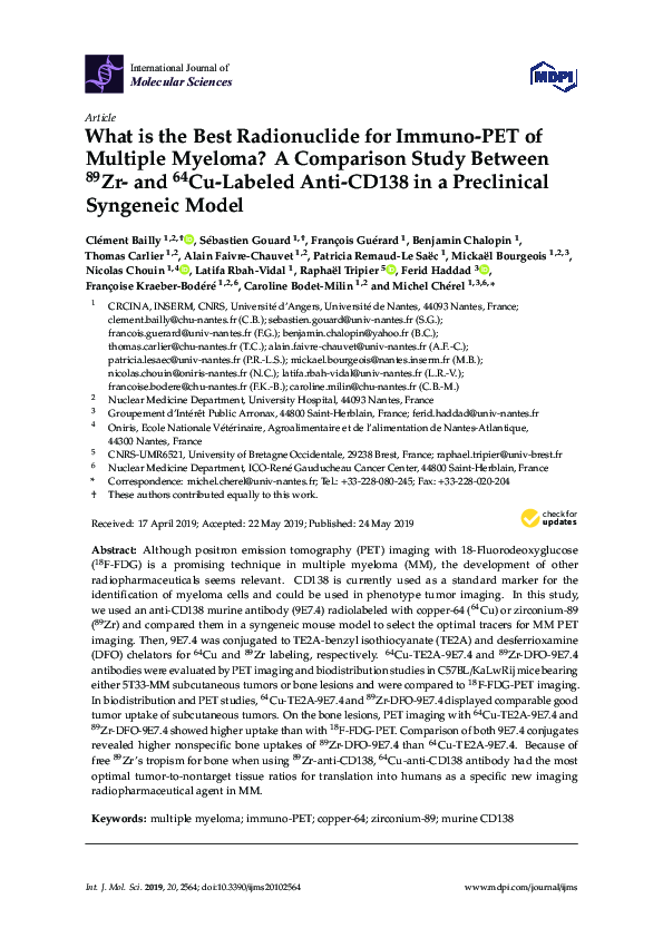 (PDF) What is the Best Radionuclide for Immuno-PET of Multiple Myeloma ...