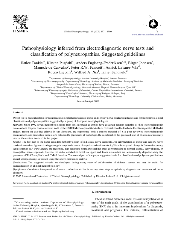 (PDF) Pathophysiology inferred from electrodiagnostic nerve tests and ...