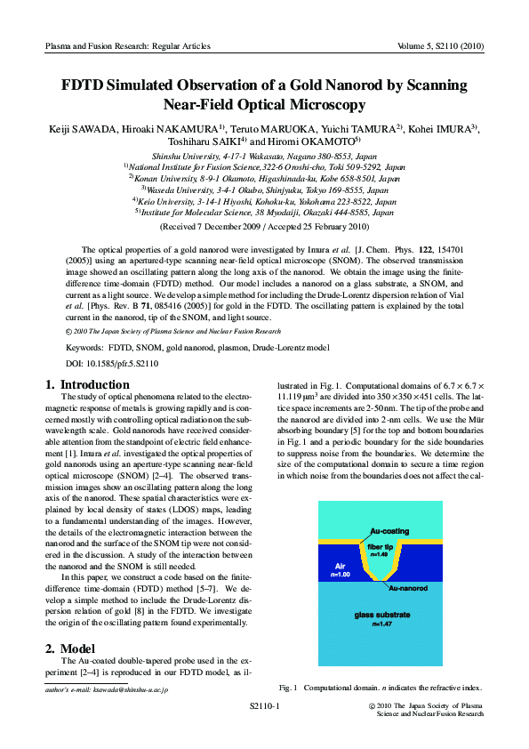 (PDF) FDTD Simulated Observation of a Gold Nanorod by Scanning Near ...