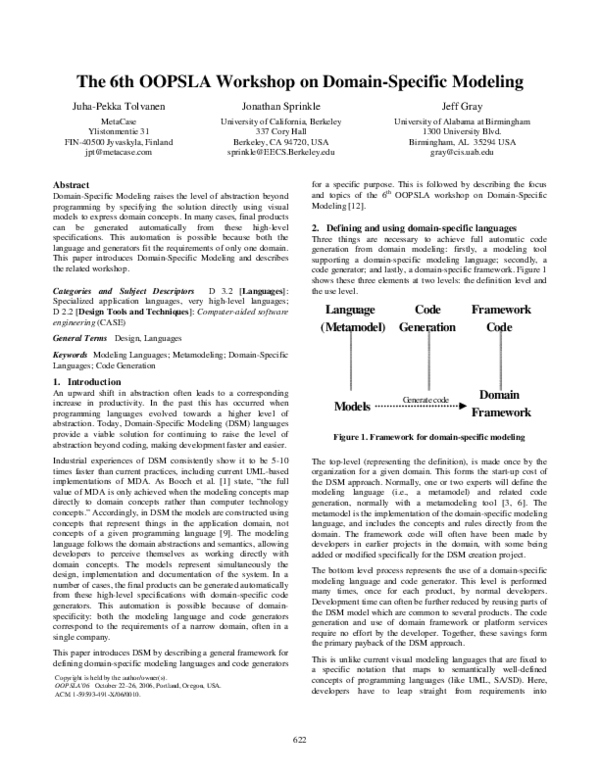 (PDF) The 8th OOPSLA workshop on domain-specific modeling