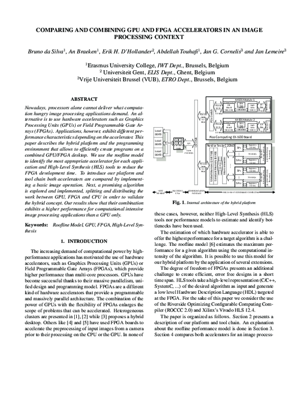 Pdf Comparing And Combining Gpu And Fpga Accelerators In An Image 6991